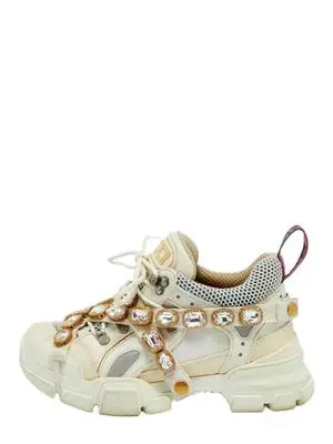 Gucci Gucci Flashtrek Crystal-Embellished Sneakers Neutrals