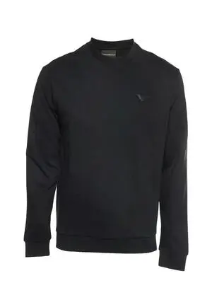 Emporio Armani Logo Appliqué Crewneck Sweatshirt - Black