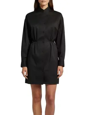 Hermès Tie-detail Mini Shirt Dress - Black