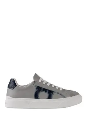 SALVATORE FERRAGAMO Gancini Low Cut Suede Sneaker