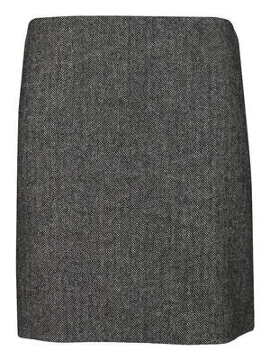 BLAZÉ MILANO Coci" Mini Skirt In Virgin Wool Blend - Gray