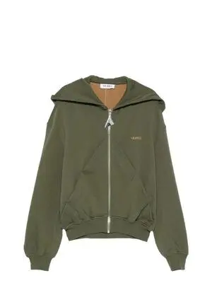 Attico Olive Cotton Hoodie - Green