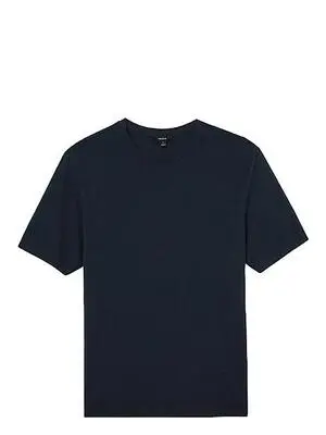 REISS Chad Crewneck Short-sleeve Cotton-blend T-shirt - Navy