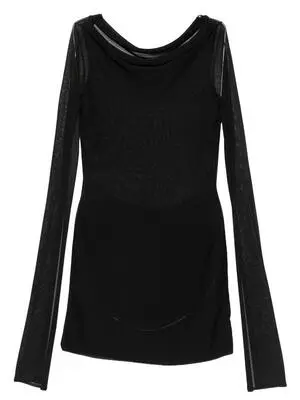 Cult Gaia Semi-sheer Cowl Neck Dress - Black