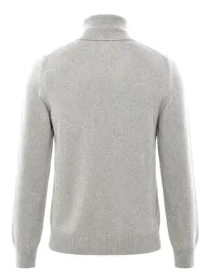 Malo Ribbed Turtleneck Knit Sweater - Grey