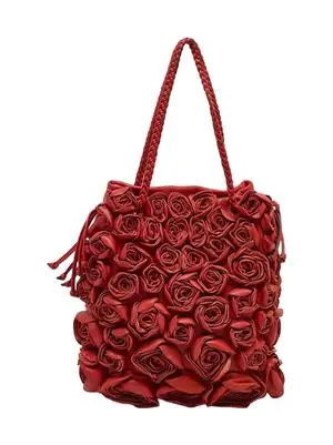 Valentino Garavani Floral Appliqué Tote Bag - Red
