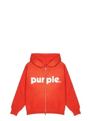 PURPLE BRAND Fleece Zip Hoodie - Red