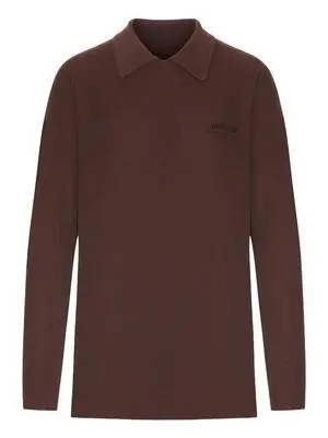 Miu Miu Ribbed Wool Polo Sweater - Multicolor