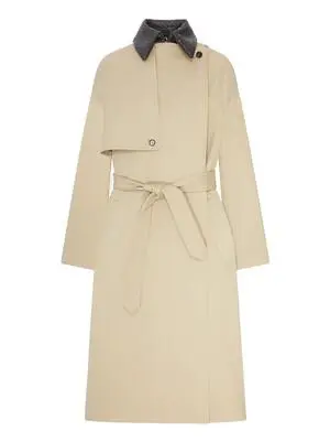 BOTTEGA VENETA Bottega Veneta Cotton Trench Coat With Braided Leather Collar