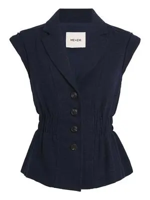 ME+EM Bouclé Soft Sculpt Waistcoat - Navy