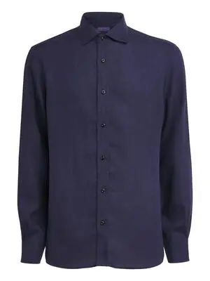 Ralph Lauren Purple Label Linen Shirt - Navy