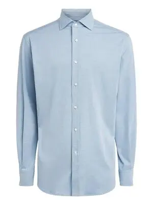 Ralph Lauren Purple Label Knitted Piqué Shirt - Blue