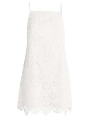 TOCCIN Cotton Broderie Anglaise Mini Dress - White