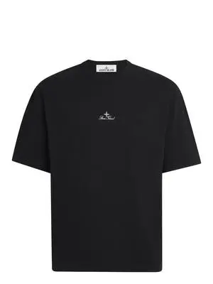 Stone Island Organic Cotton Embroidered T-shirt - Black