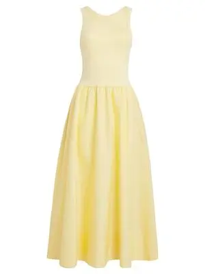 Polo Ralph Lauren Woven Flared Midi Dress - Yellow