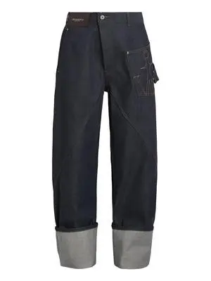 JW Anderson Twisted Turn-up Relaxed Fit Jeans - Blue