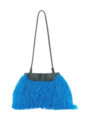 Dries Van Noten Fringed Clutch Bag - Blue