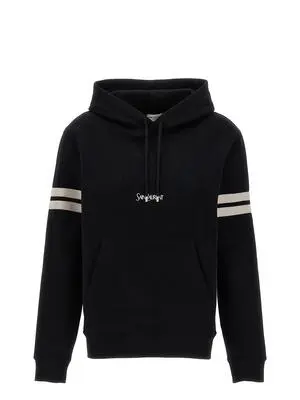Saint Laurent Hooded Sweatshirt With Logo Detail - Multicolor
