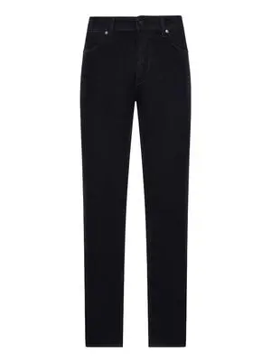 Stone Island Slim Fit Jeans With Compass Logo - Black