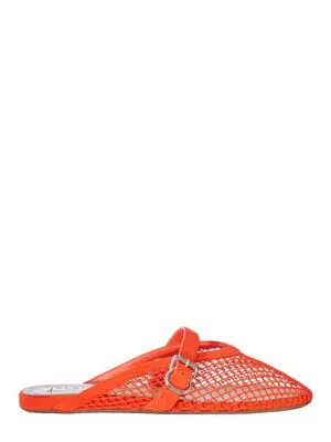 Alaïa ALAIA Flat Mule In Mesh And Suede Orange