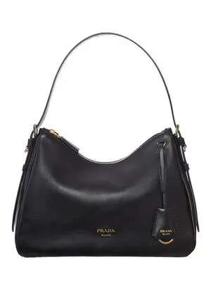 Prada Smooth Leather Shoulder Bag - Black