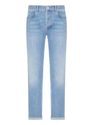 Brunello Cucinelli Light Wash Distressed Denim Jeans - Multicolor