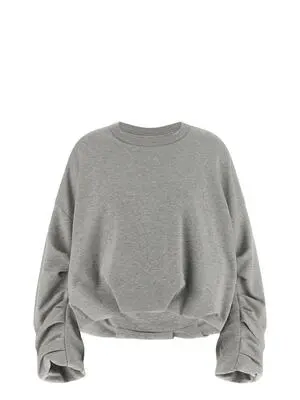 Dries Van Noten Sweatshirt With Gathered Sleeves - Gray