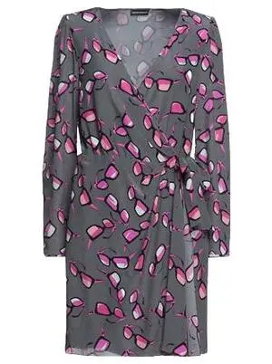 Emporio Armani Silk Wrap Dress - Grey