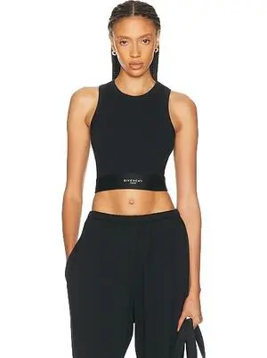 Givenchy Cropped Ribbed Tank Top - Black