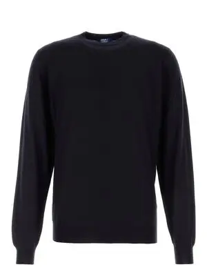 Fedeli FEDELI Pure Virgin Wool Crew Neck Sweater Blue