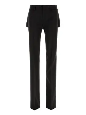Dsquared2 Stretch Wool Blend Pants With Back Insert - Black