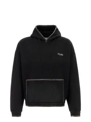 FOUND Oversize Cotton Sweatshirt With Contrast Stitching - Black