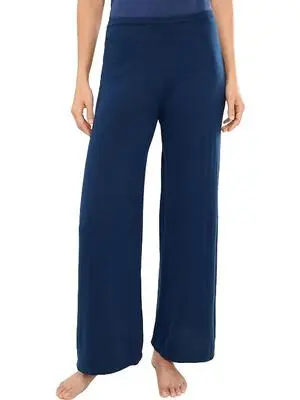 Eberjey Fine Gauge Wide-leg Pants - Navy
