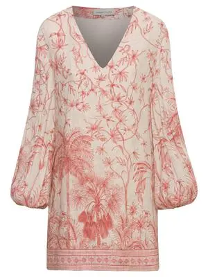 ANDRES OTALORA Flamencos Printed Linen Mini Dress - Print