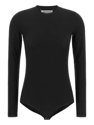 MAISON MARGIELA Long Sleeve Crewneck Bodysuit - Black
