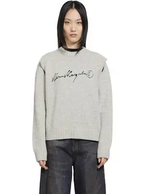 MAISON MARGIELA Handwritten" Knit Jumper In Melange - Grey