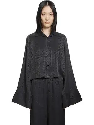 MAISON MARGIELA Viscose Blend Jacquard Shirt - Black