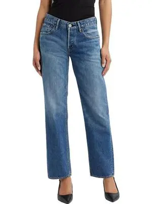 Moussy Vintage Straight Leg Jeans - Blue