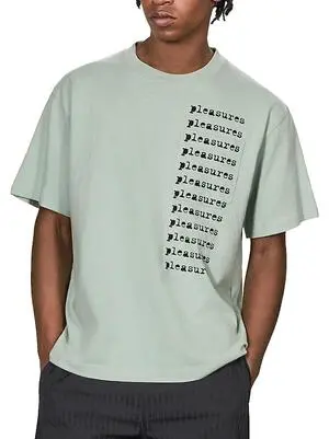 PLEASURES Slip Pocket Logo T-shirt - Sage