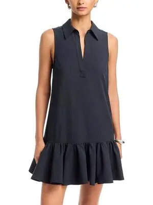CINQ À SEPT Cinq A Sept Sleeveless Collared Dress With Ruffled Hem