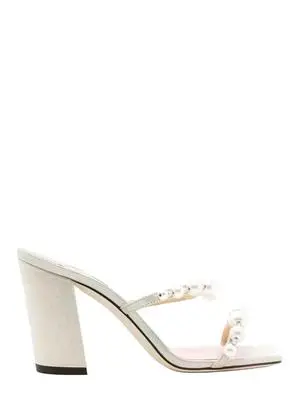 JIMMY CHOO Amara 85mm Block Heel Sandals - Metallic