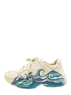 Gucci Gucci Rhyton Wave-Print Sneakers Neutrals