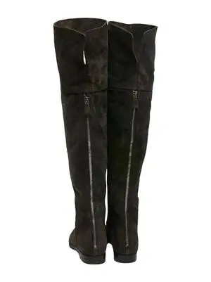 Prada Suede Over-the-knee Boots - Brown