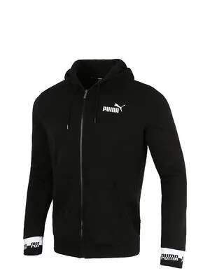PUMA Amplified Full-zip Hooded Jacket - Black/white