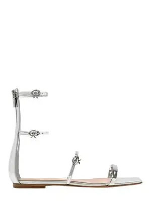 GIANVITO ROSSI Ribbon Downtown Sandals - Silver