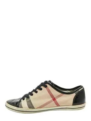 Burberry Nova Check Canvas Low-top Lace-up Sneakers - Neutrals