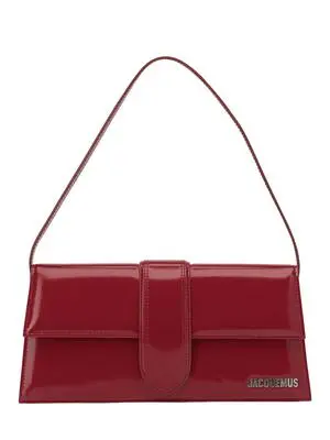 Jacquemus Le Bambin Long Shoulder Bag In Patent Calfskin - Red