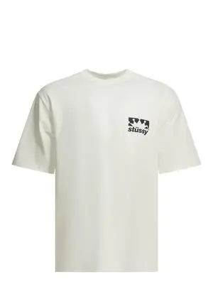 StÜssy Cotton T-shirt With Logo Graphic - White