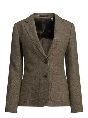 BURBERRY Burberry Prince Of Wales Check Wool And Linen Blend Blazer