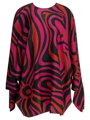 Emilio Pucci Marmo Silk Twill Kaftan Dress - Fuchsia